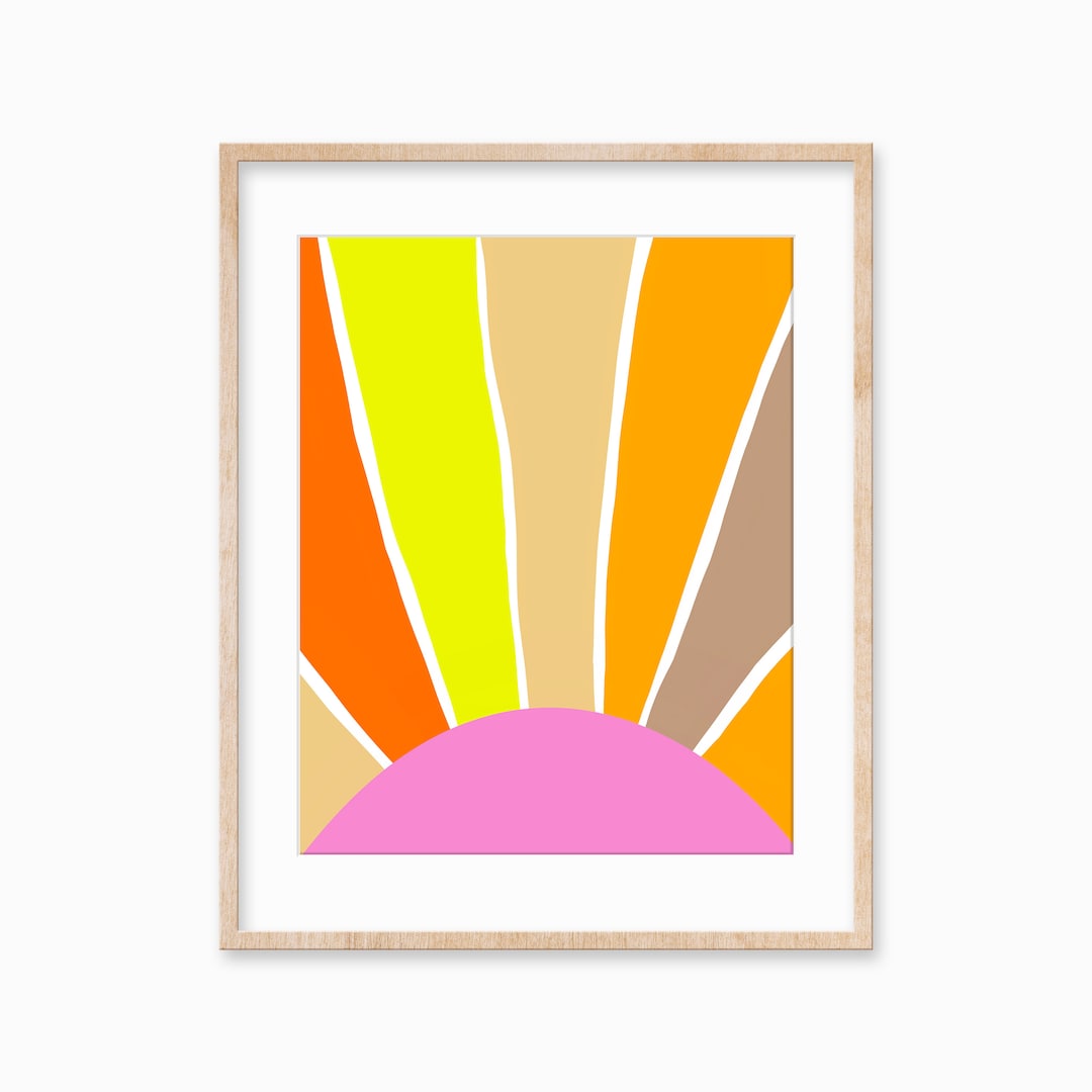Sunrise Art Print, Printable Art, Boho Sun Print, Maximalist Wall Art ...