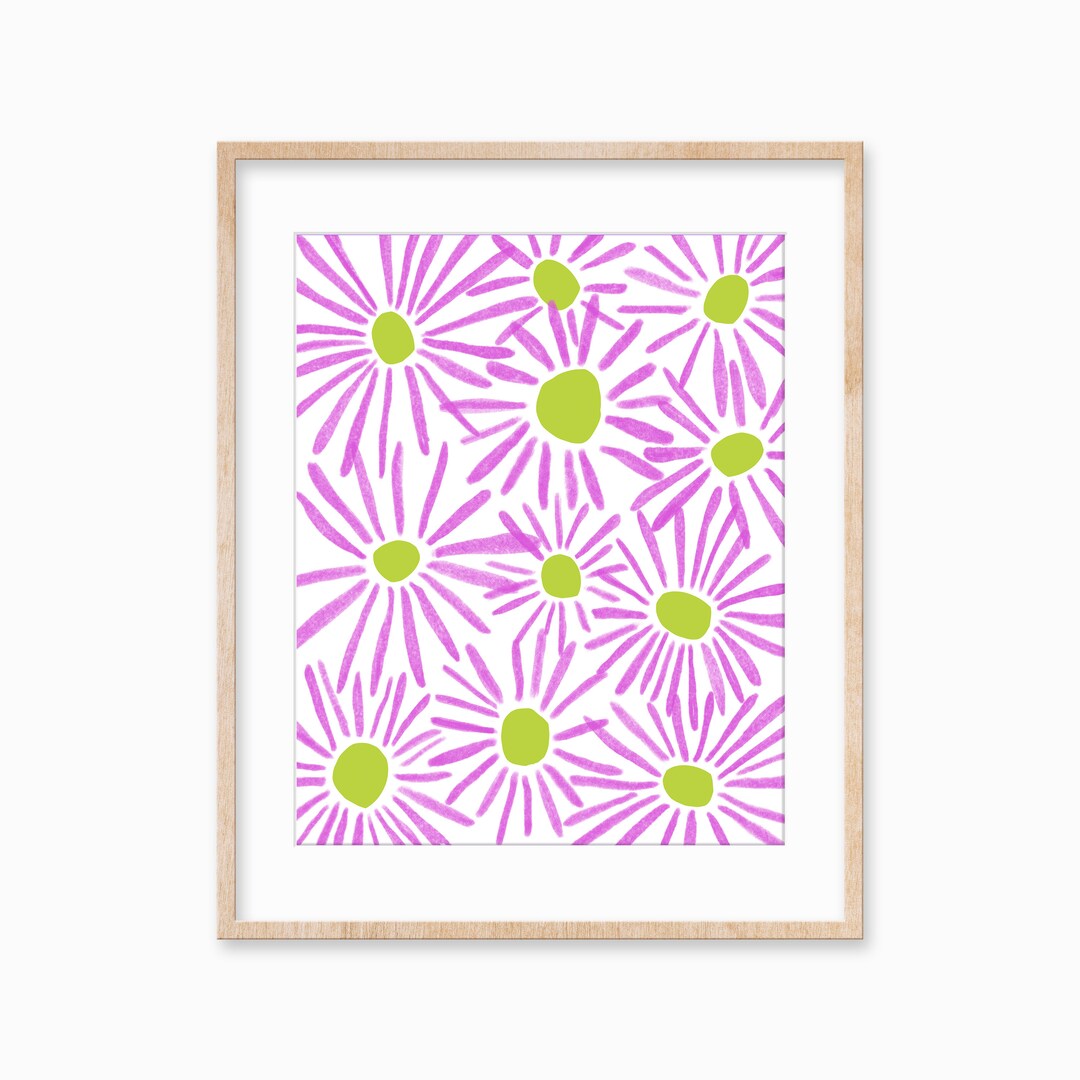 Modern Colorful Flower Print, Maximalist Wall Art, Statement Art ...
