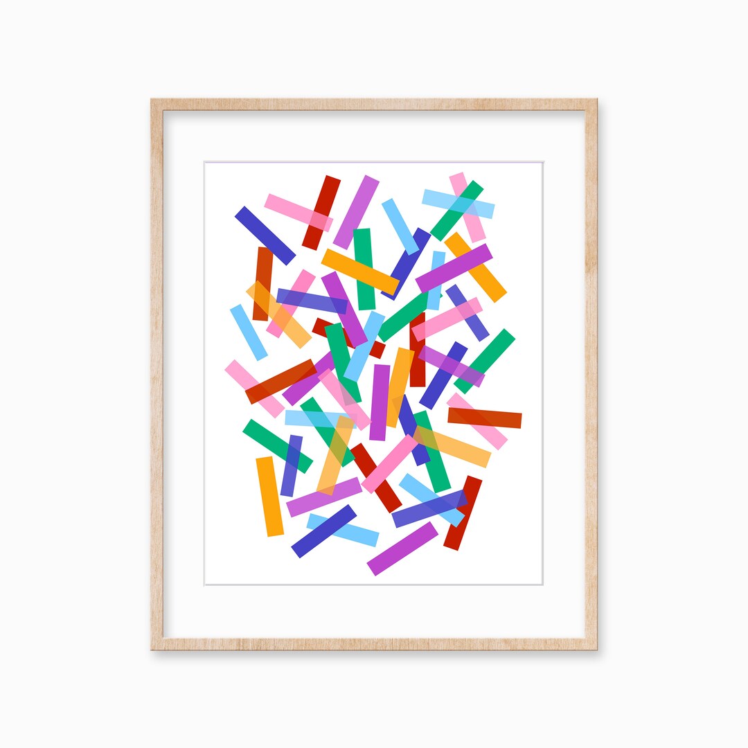 Colorful Confetti Abstract Wall Art | Modern Geometric Printable | Bold ...