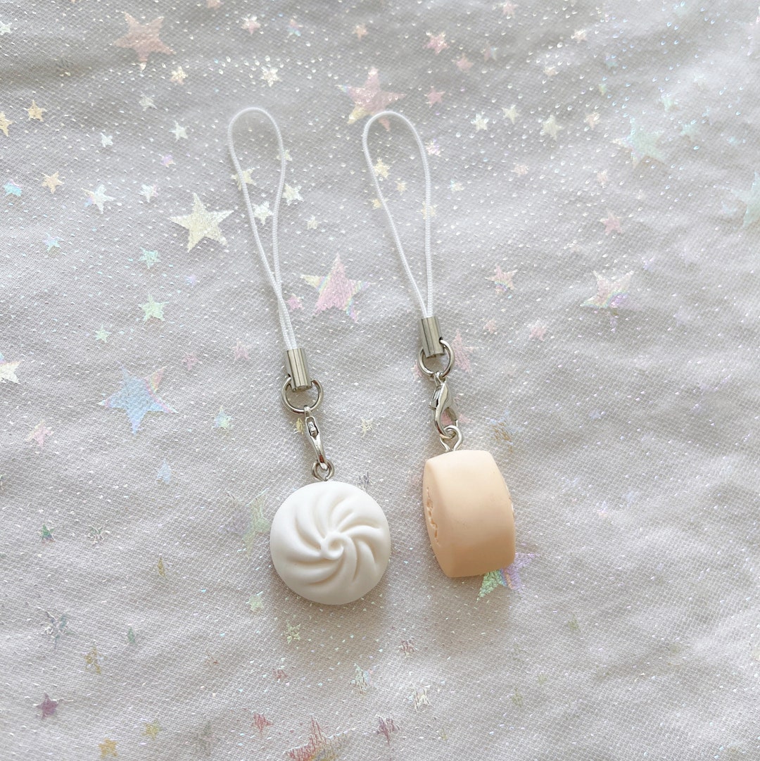 Cute Dim Sum Bun Charm Chinese Steamed Bun Keychain Pastel Phone Charm ...