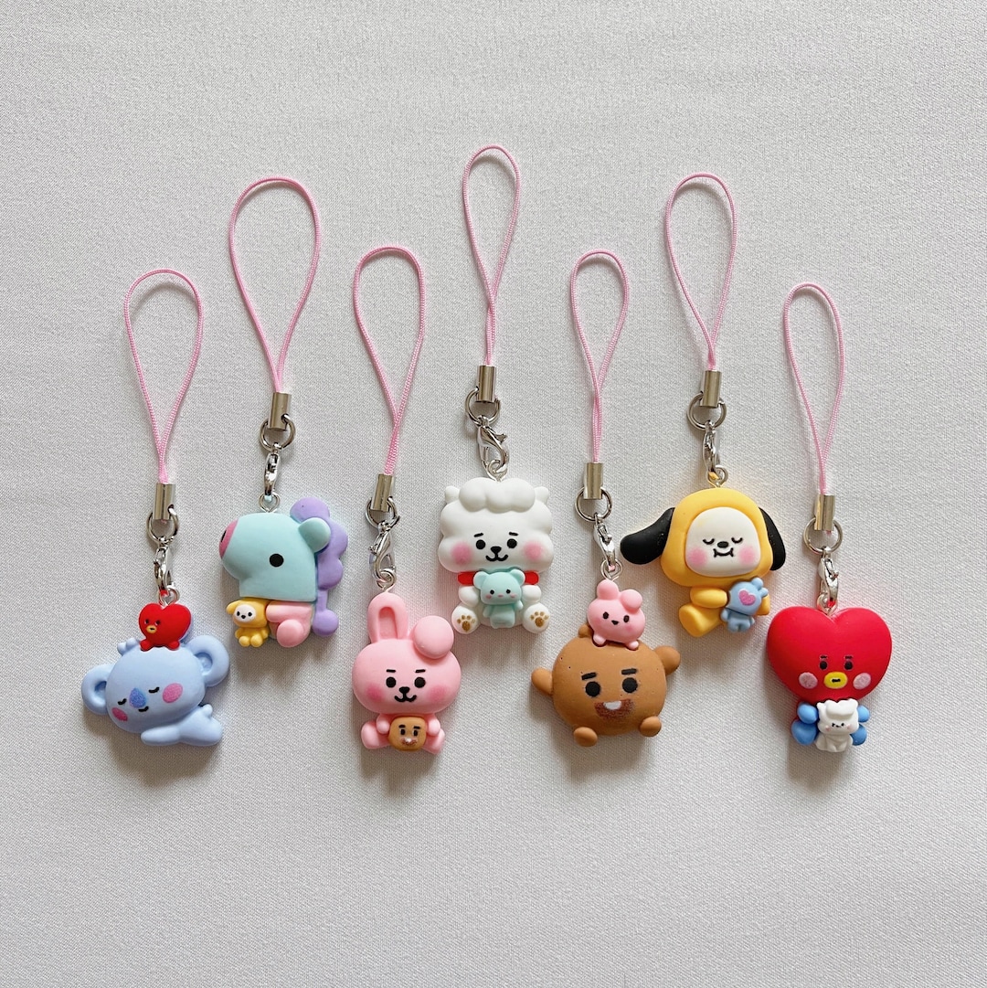 Cute Pastel Korean K-pop Charm Mini Animal Phone Charm Keychain for ...