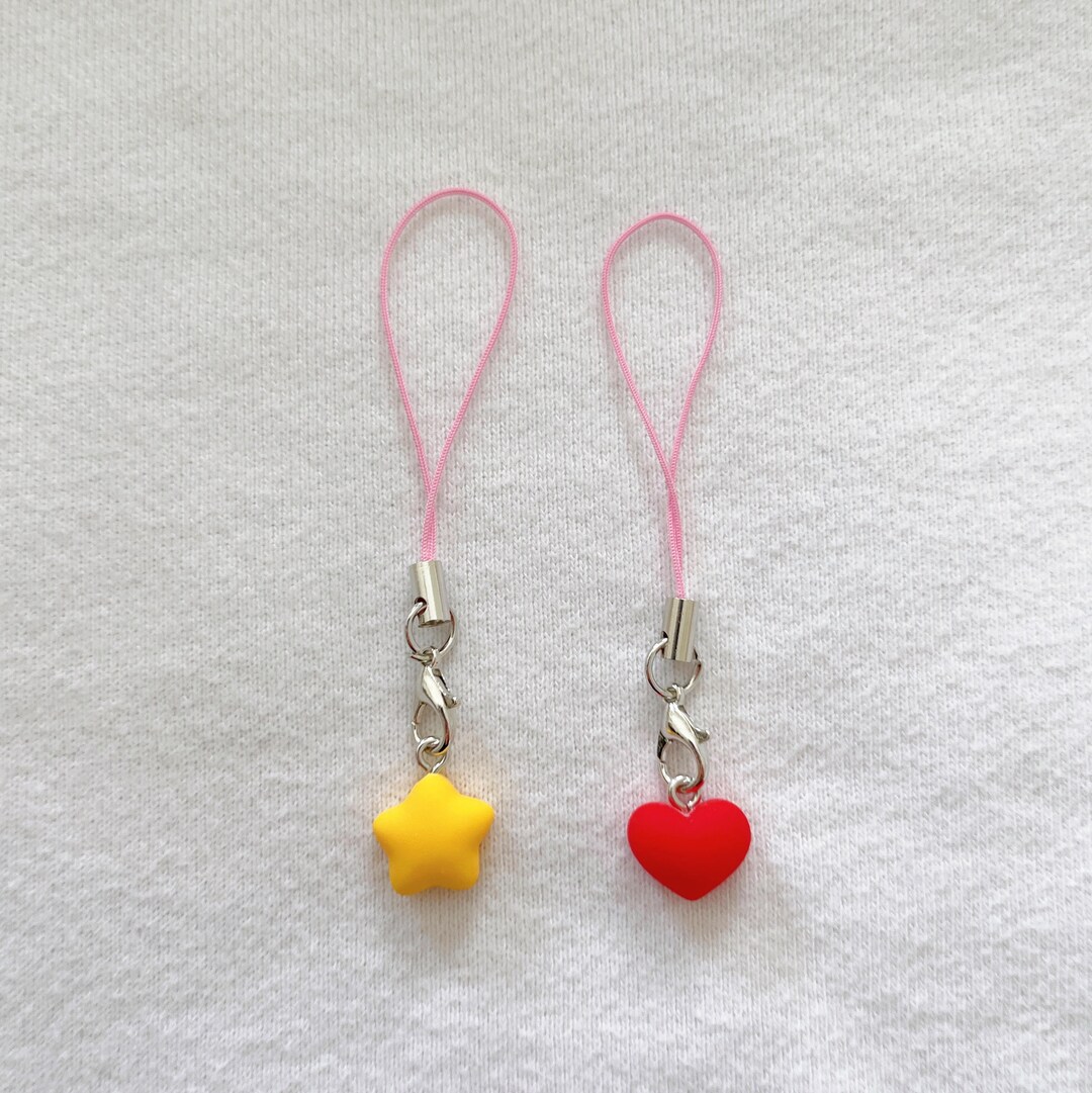 Cute 3D Star and Heart Charm Phone Charm Keychain for Bags and ...