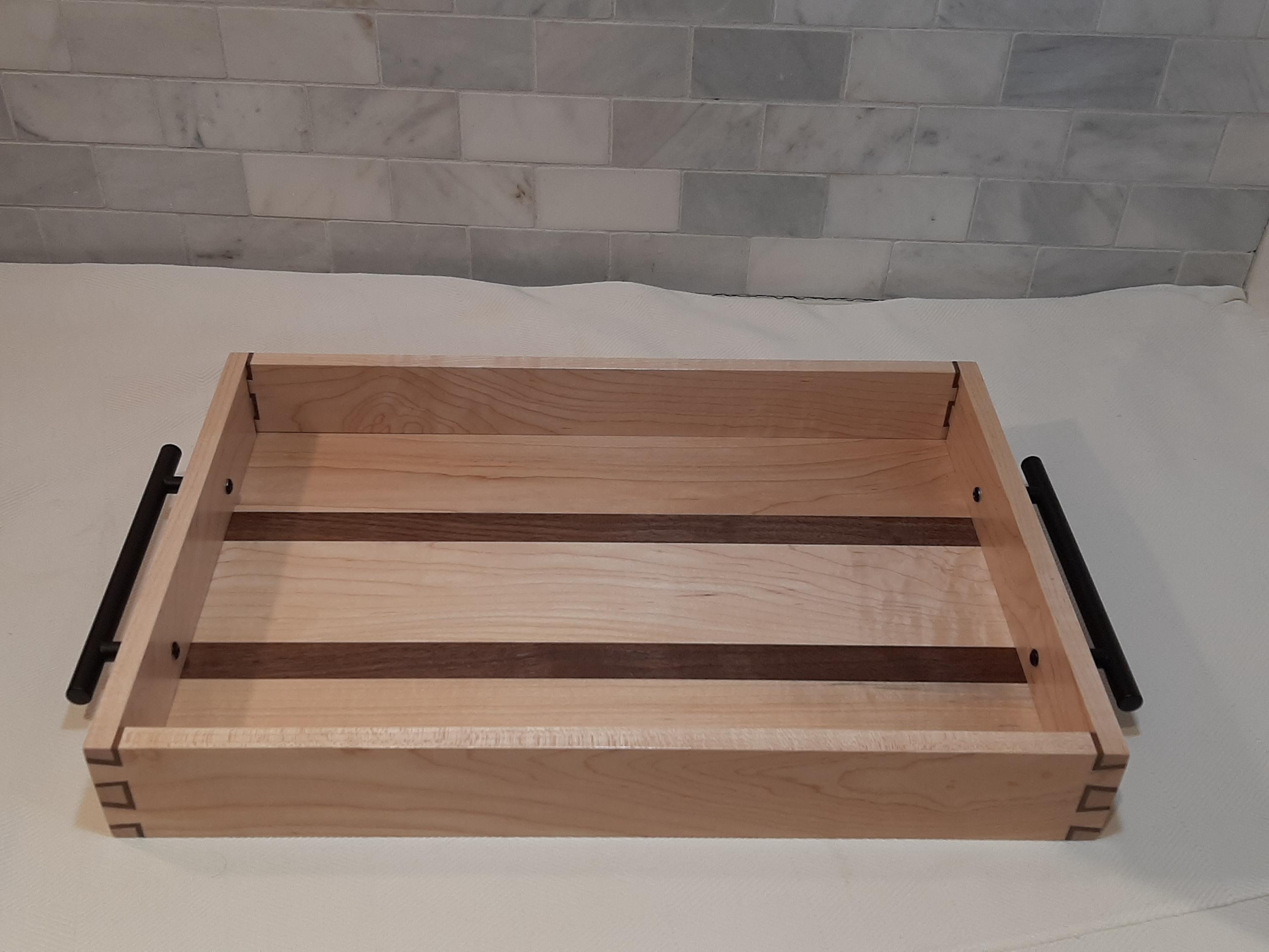 Hardwood Serving Tray With Inlay Dovetails - Etsy