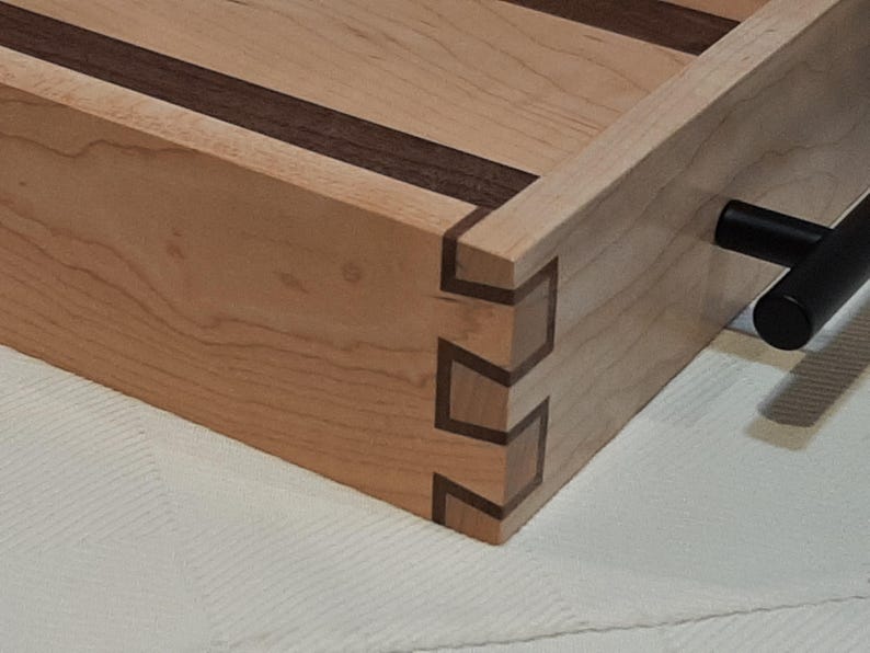 Hardwood Serving Tray With Inlay Dovetails - Etsy