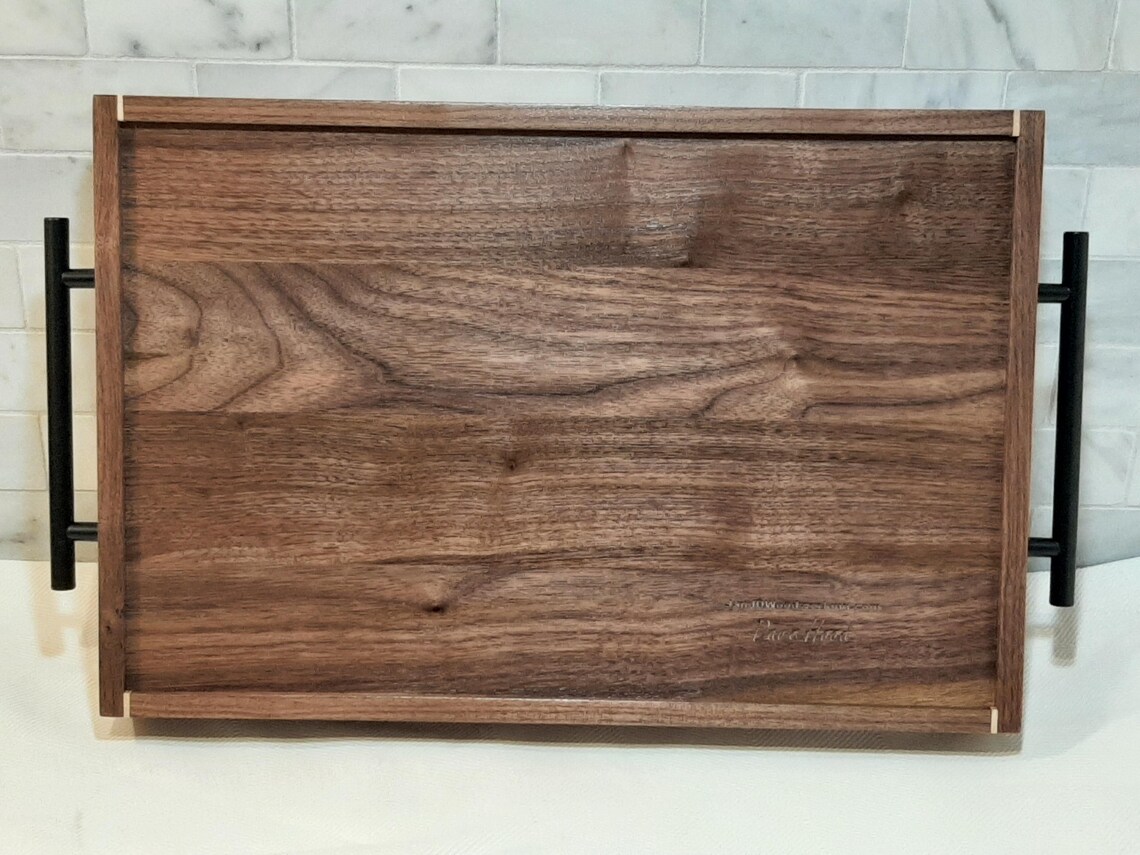 Compass Rose Inlay Serving Tray With Inlay Dovetails - Etsy