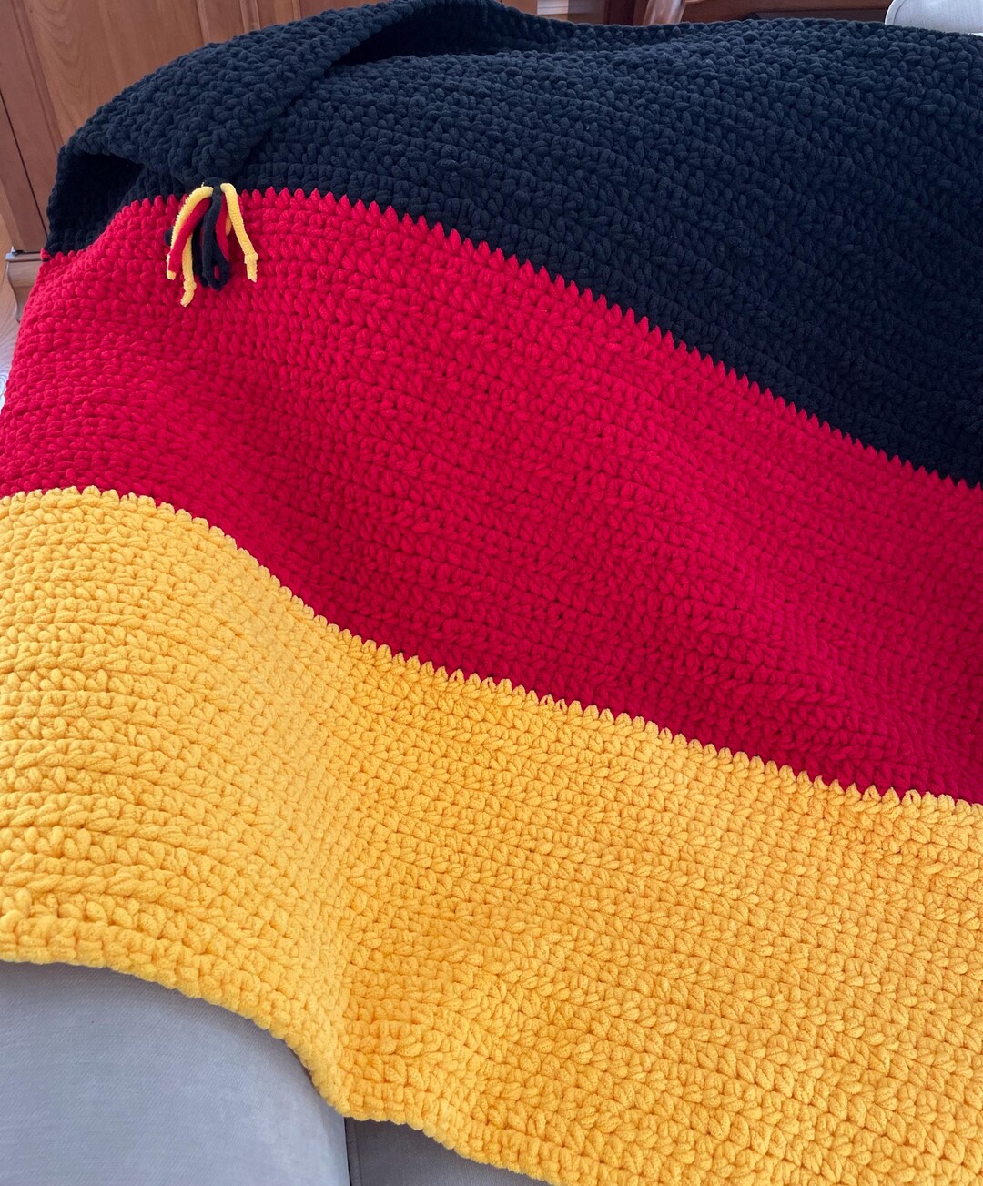 LARGE German Flag Chunky Soft and Cuddly Chenille Fleece Baby to ...