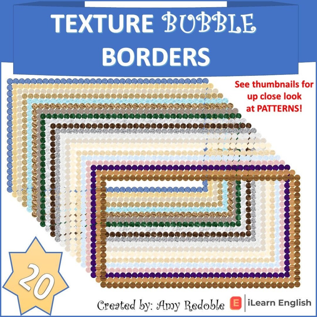 TEXTURE Bubble Borders PNG Files - Etsy
