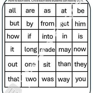 Sight Word Assessment Packet 300 Sight Words / Assessment on First 100 ...