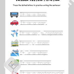 Writing Practice Worksheets / Grades 1-3 word, Powerpoint, PDF - Etsy
