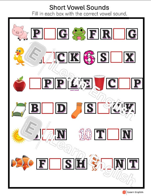 Identifying Short Vowel Sounds Worksheet - Etsy
