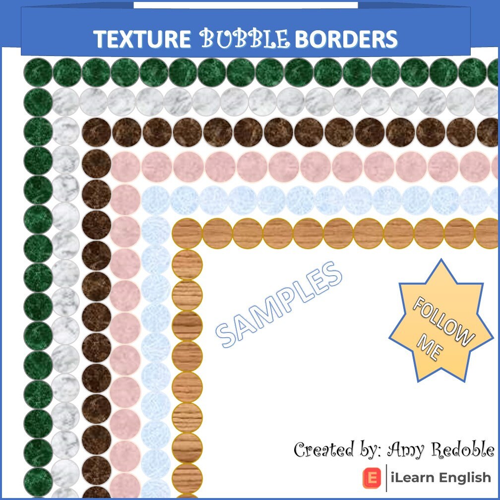 TEXTURE Bubble Borders PNG Files - Etsy