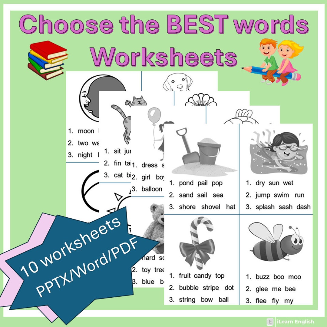 Engaging Word Worksheets for Kids / PDF/ Word/ PPTX - Etsy