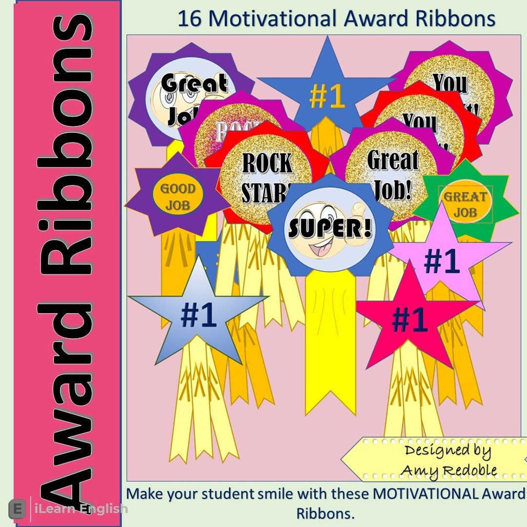 16 SUPER Motivation Award Ribbons PNG Files - Etsy
