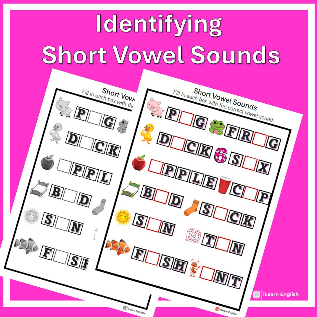 Identifying Short Vowel Sounds Worksheet - Etsy