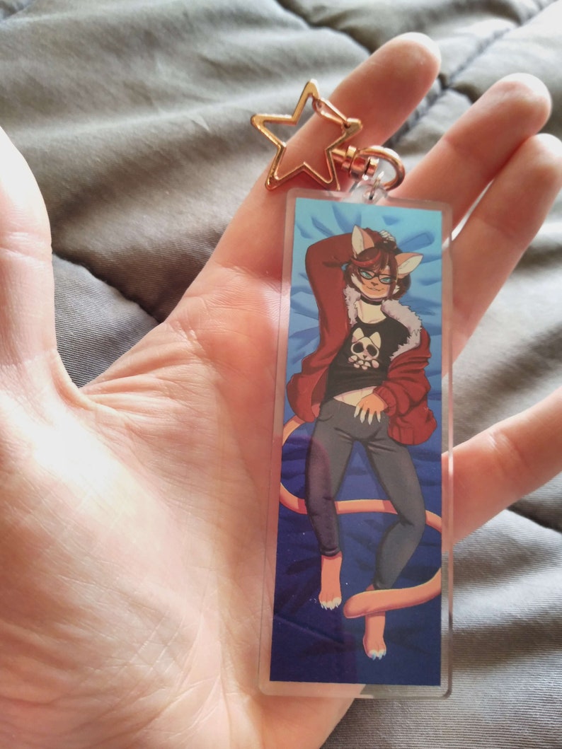 Double-sided, Lu Mini-daki Acrylic Keychain rose Gold, Star-shaped ...