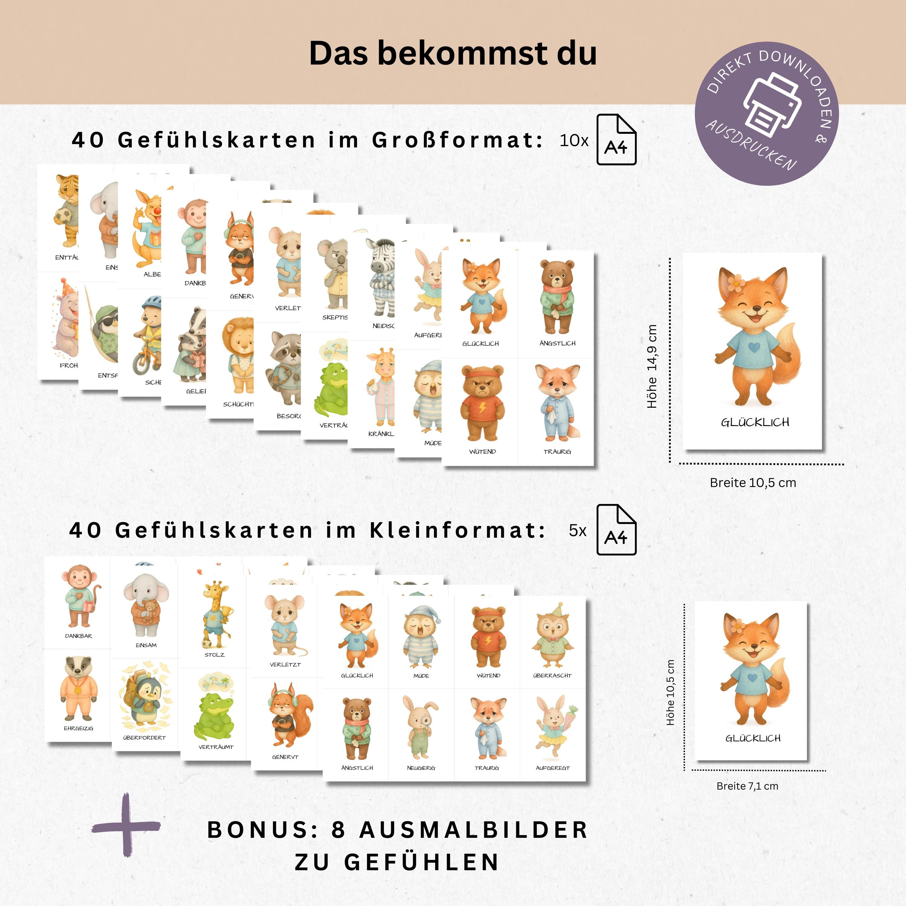 Emotion Cards for Children, Learning Emotions, Cards for Children ...
