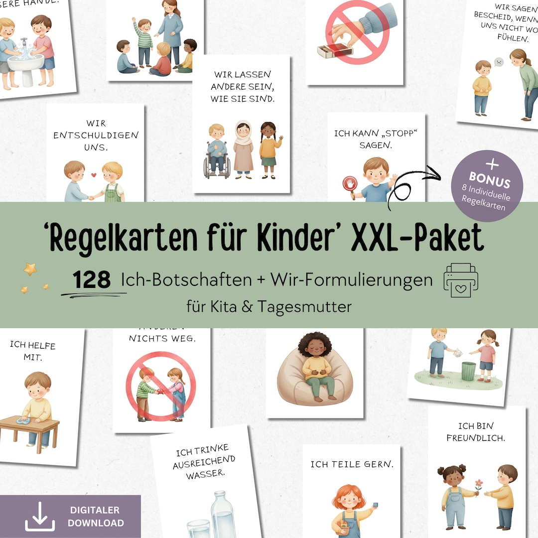 Regelkarten Kita Bildkarten Kindergarten Tagesmutter Kindertagespflege ...