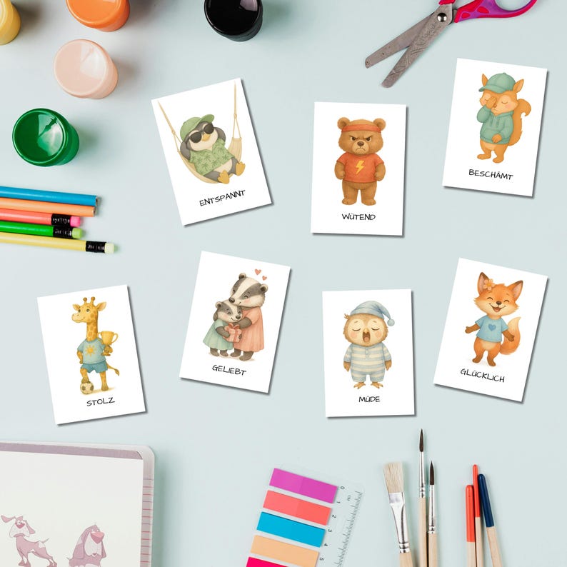 Emotion Cards for Children, Learning Emotions, Cards for Children ...