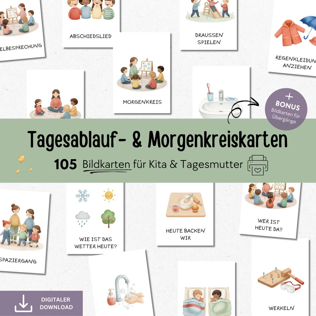 Daily Routine Picture Cards for Daycare, Kindergarten, Childminder ...