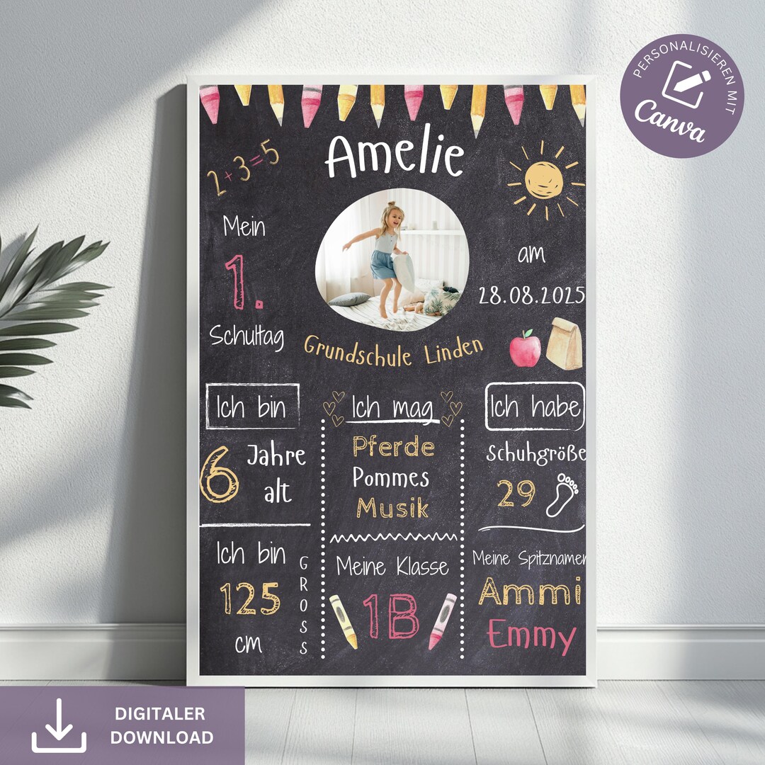Personalized Back to School Gift, Poster School Enrollment Gift ...