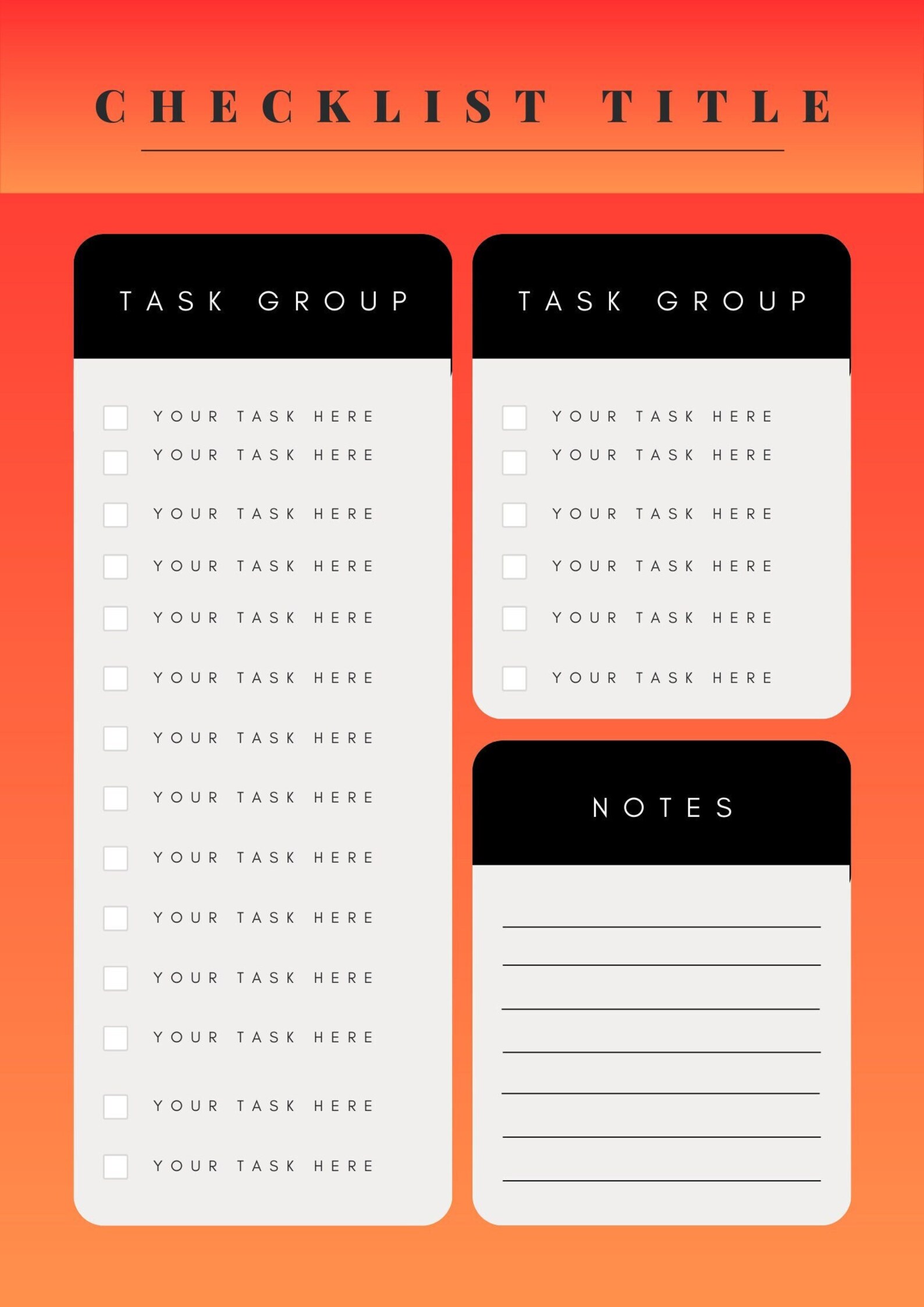 Checklist Template, Editable Checklist, Canva Checklist, Checklist Page ...