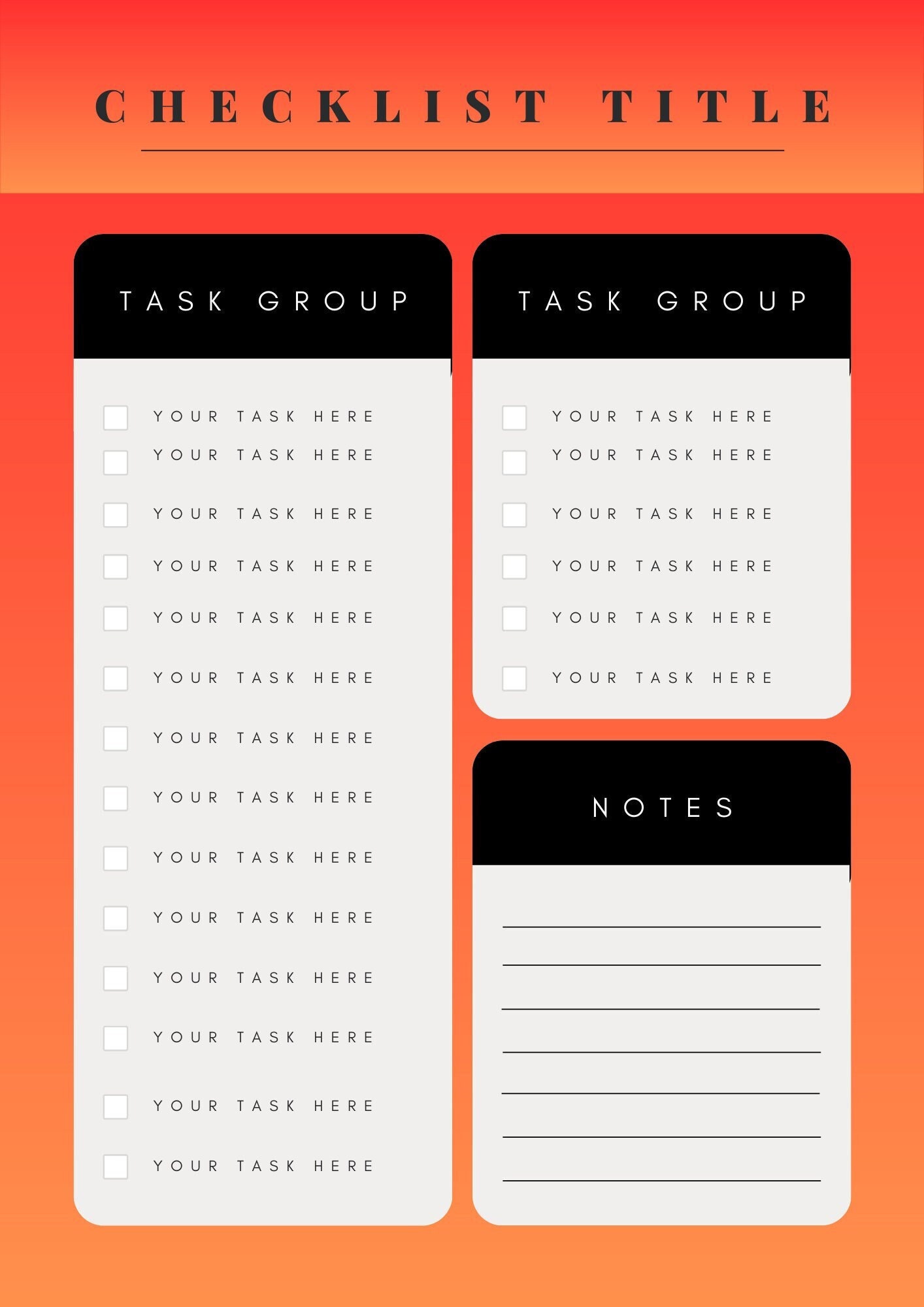 Checklist Template, Editable Checklist, Canva Checklist, Checklist Page ...