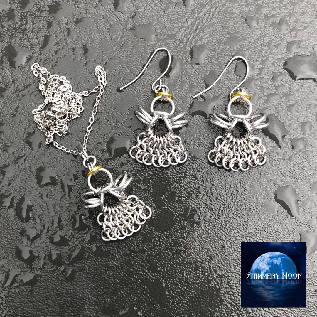 Guardian Angel Chain Mail Necklace/earrings - Etsy
