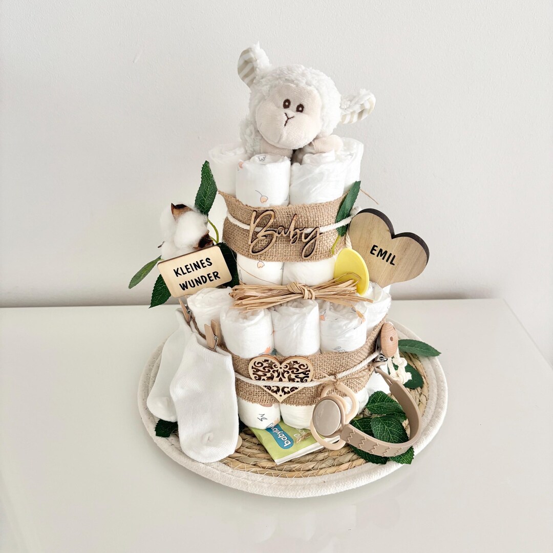 Diaper Cake Small, Diaper Cake Boho Neutral, Diaper Cake Boy, Diaper ...