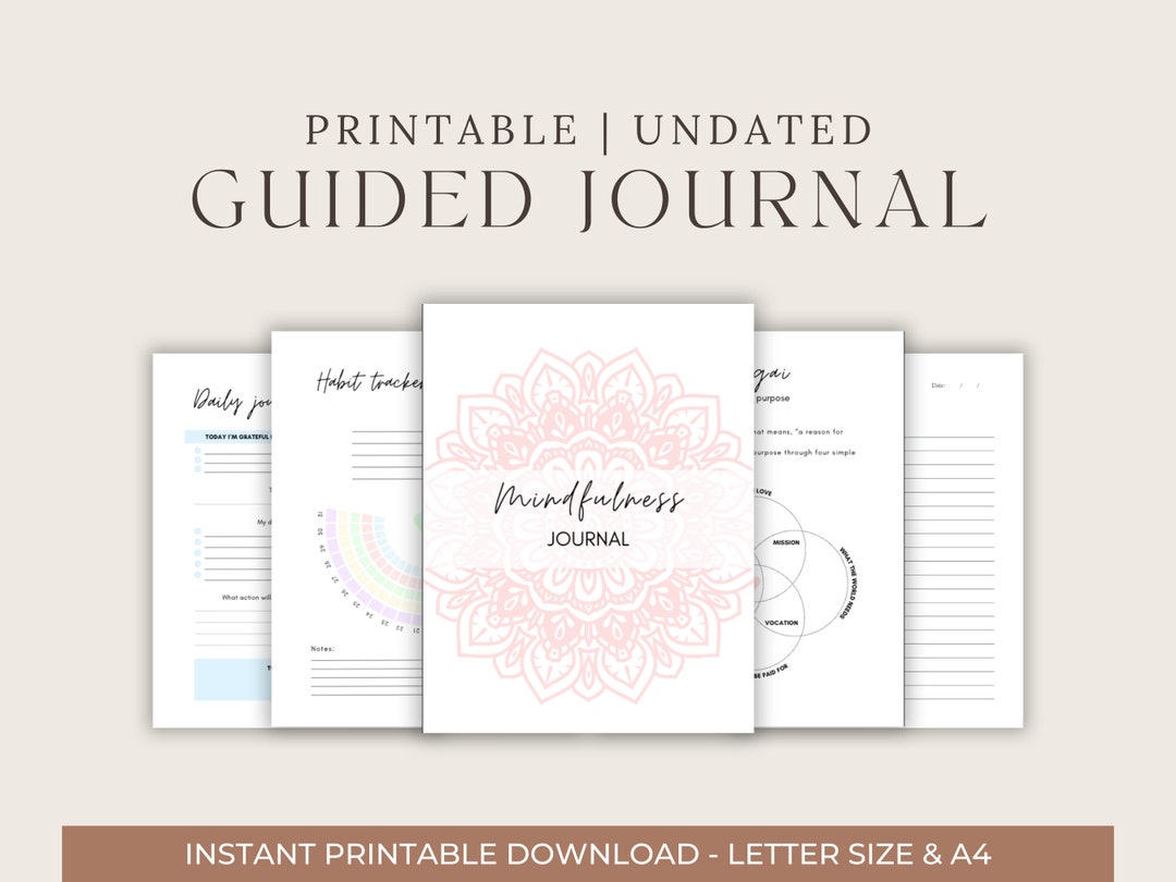 Undated Printable Guided Journal Template - Etsy