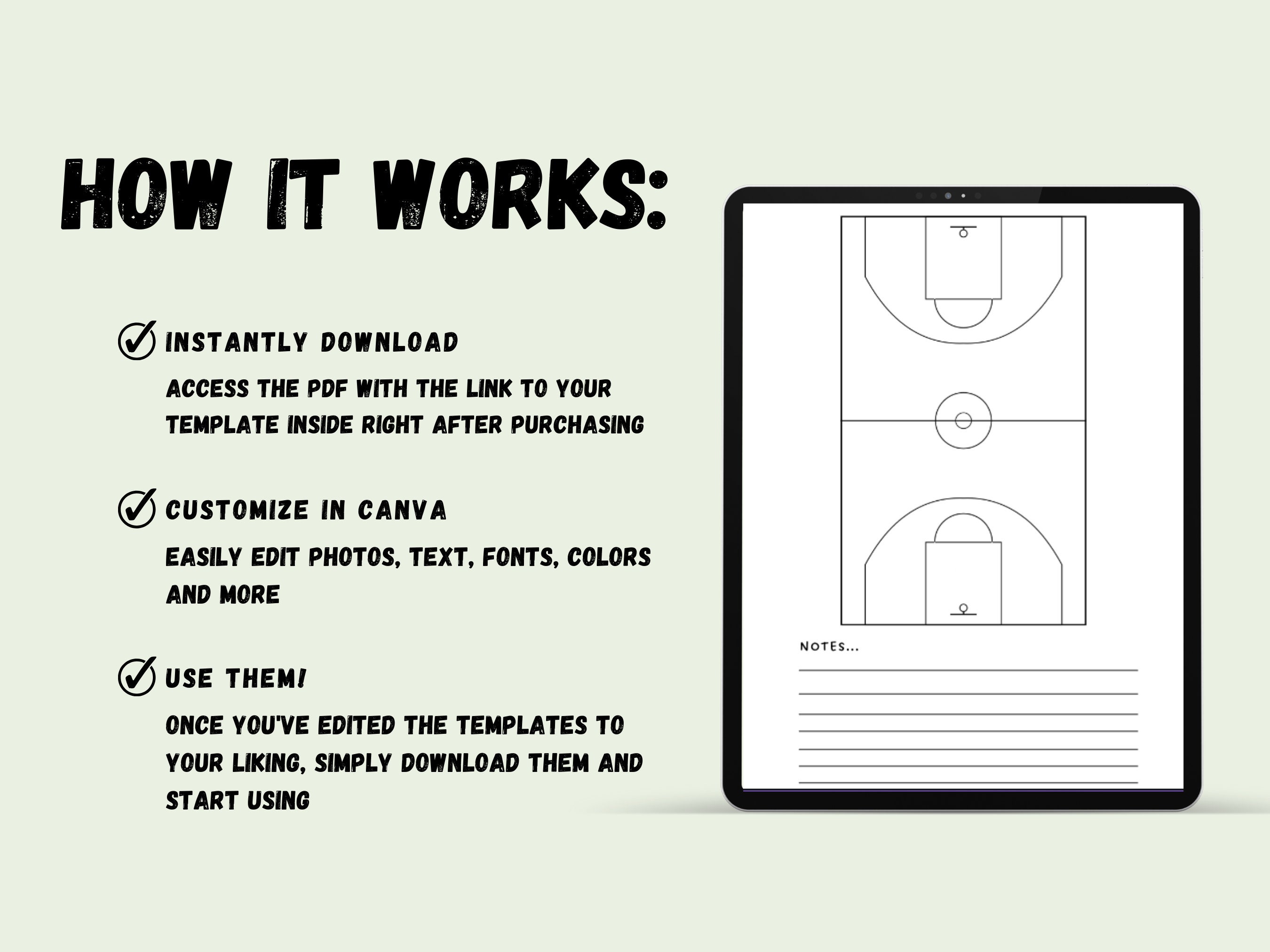 Basketball Playbook Printable for Coaches: Team Basketball Practice ...