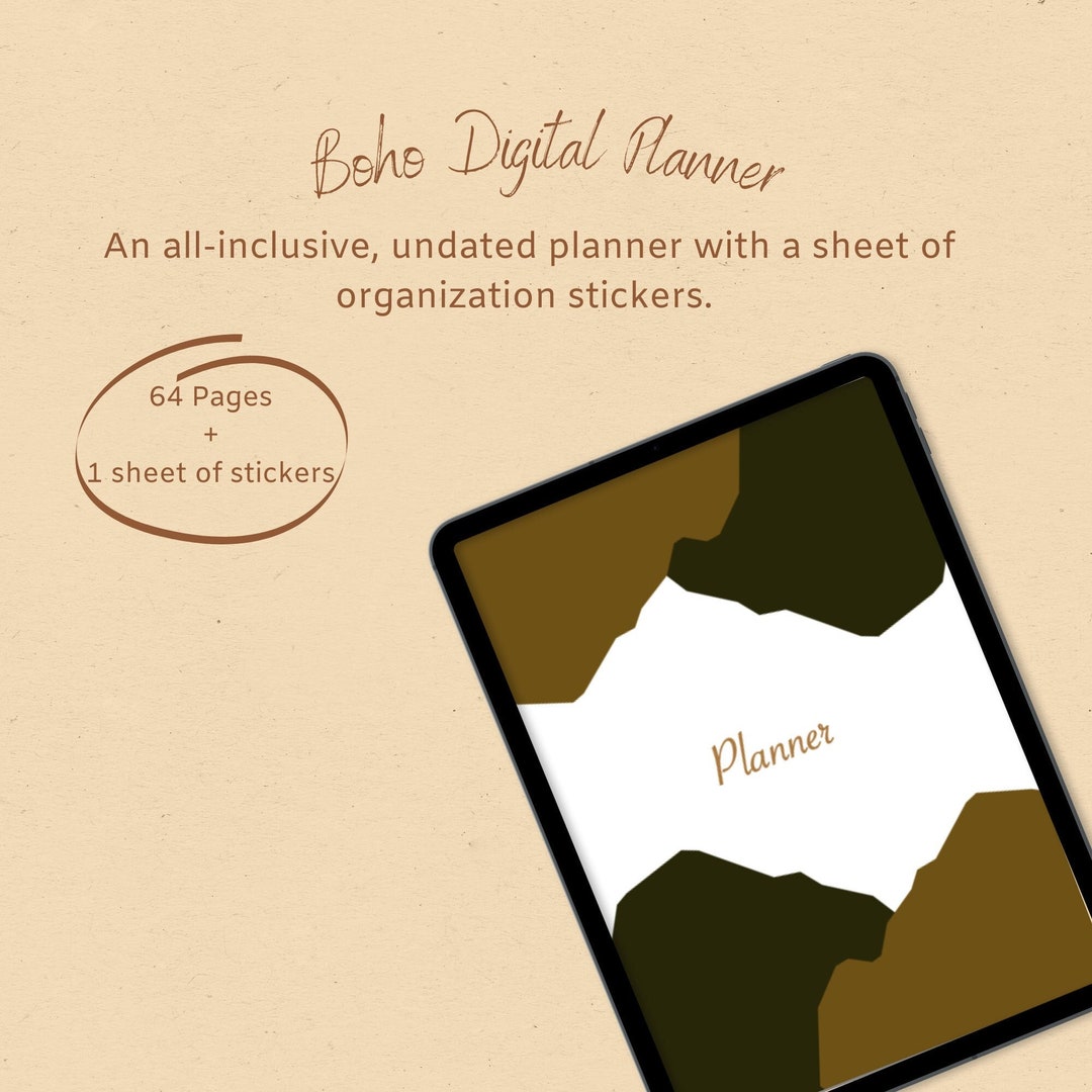 Boho Digital Planner, Minimalist Digital Planner, Hyperlinked Planner ...