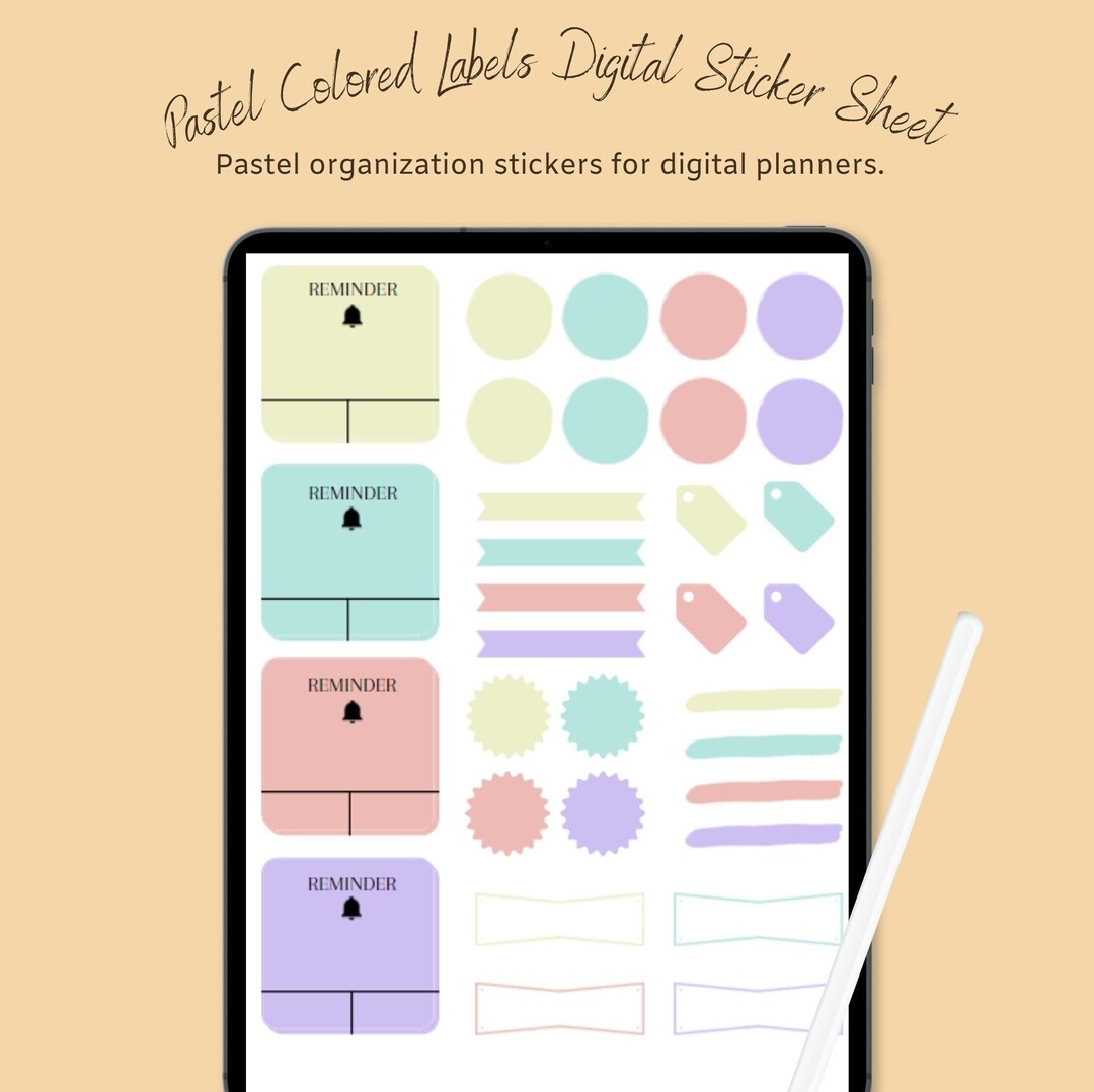 Pastel Organization Stickers Digital Stickers Pastel Stickers Digital ...