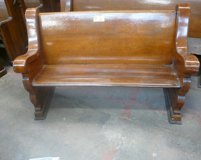 Oak Church Pew, Ornate Scrolled End Cap, Loveseat Length - Etsy