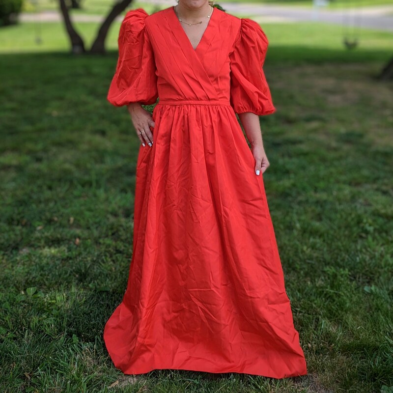 Red Dress Puff Sleeve - Etsy