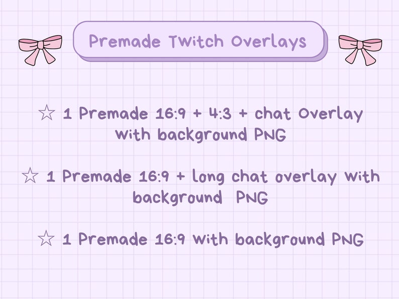 Premade Twitch Overlay Pink Bow Kawaii Cute Aesthetic - Etsy