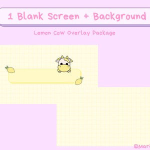 Twitch Overlay Lemon Cow Package Kawaii Cute Aesthetic by Marikomoon - Etsy