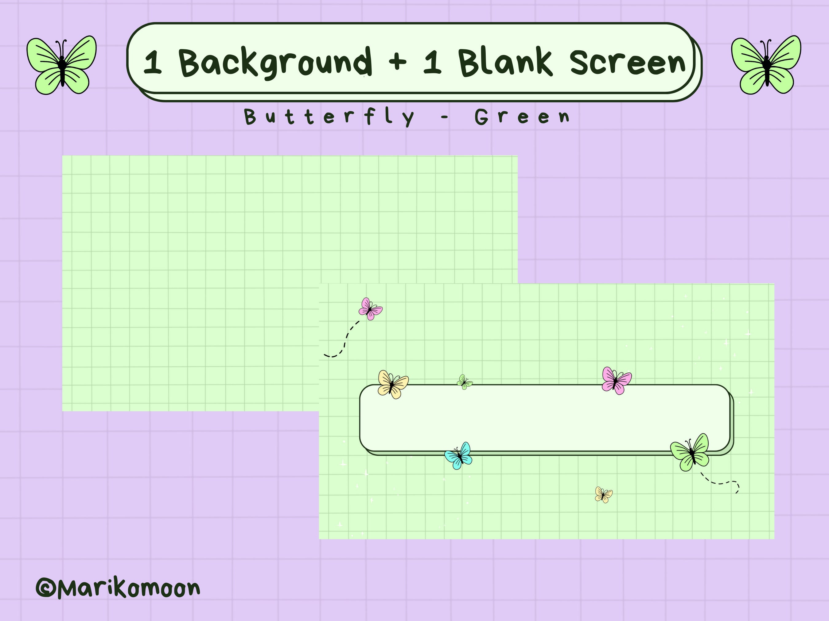 Twitch Overlay Package Butterfly Aesthetic Pastel Green Cute Lime - Etsy