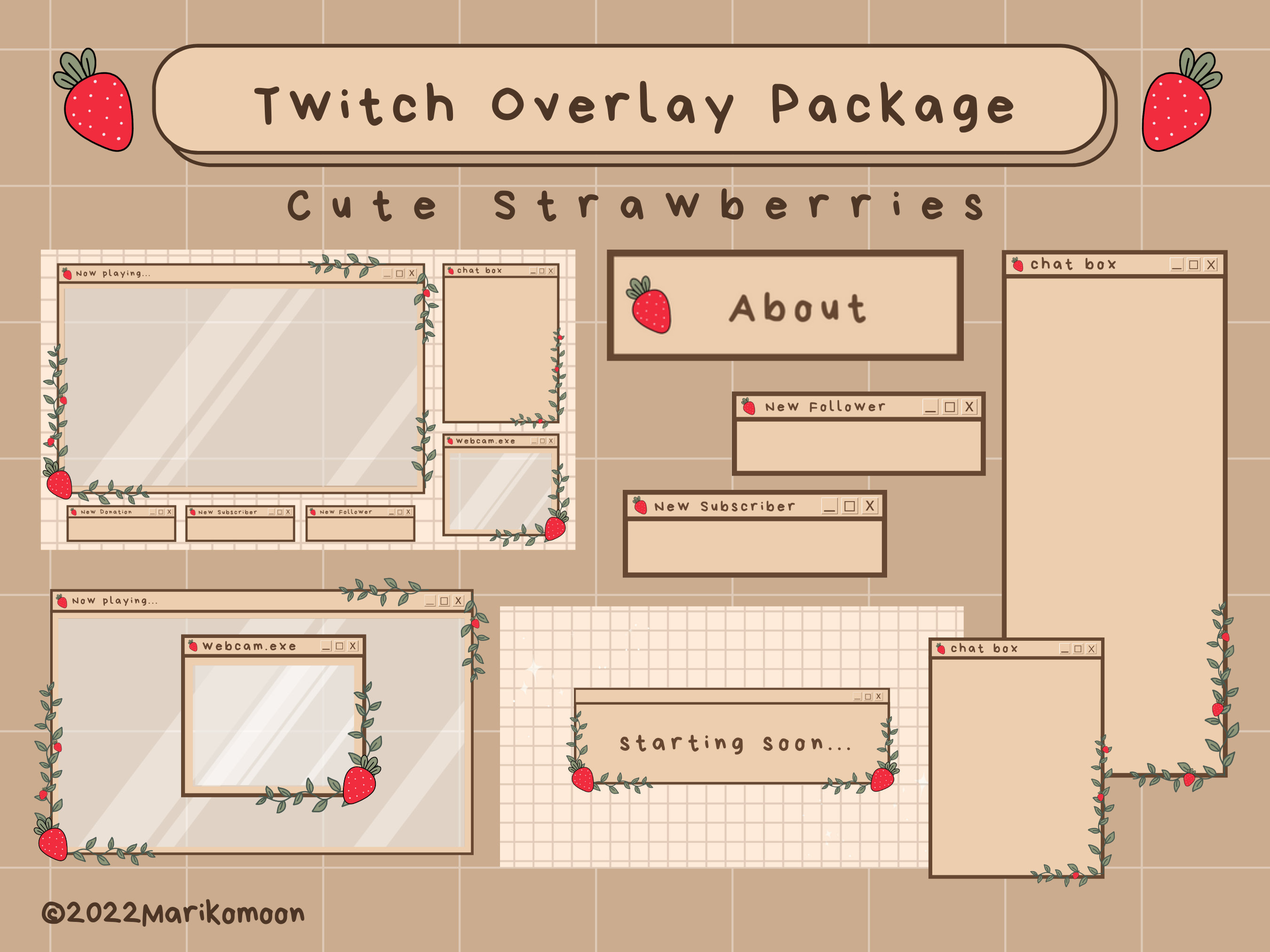 Cottagecore Twitch Overlay - Etsy
