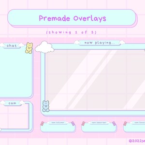 Twitch Overlay Gummy Bear Stream Package Pastel Kawaii Aesthetic by ...
