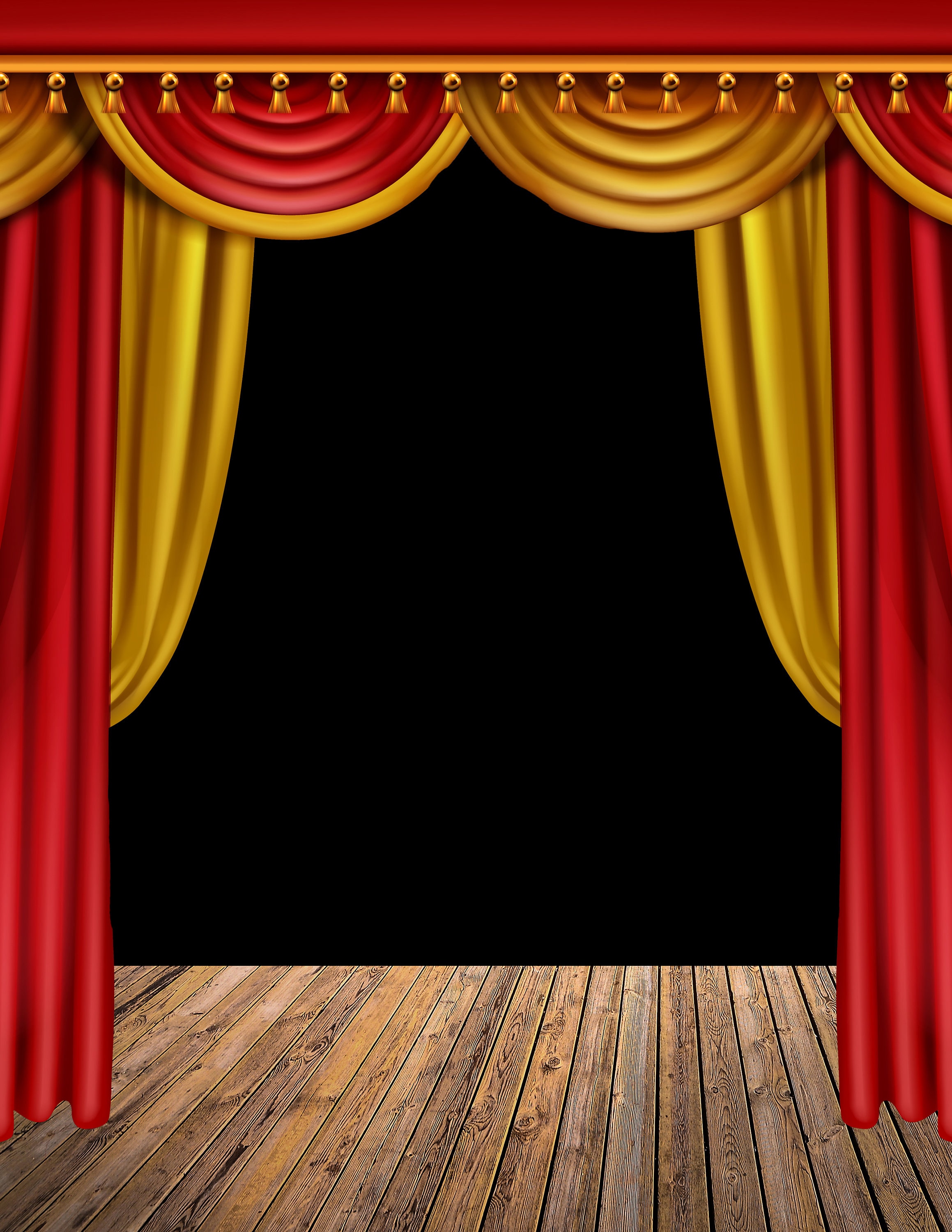 Gold Stage Curtain Background