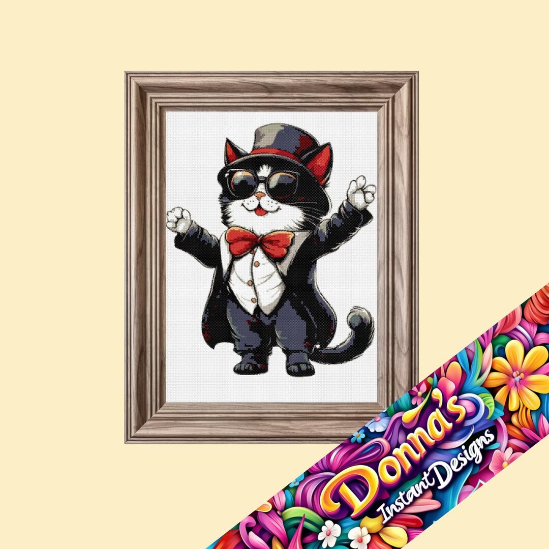 The Tap Dancing Cat Cross Stitch Pattern - Perfect for Cat Lovers - PDF ...