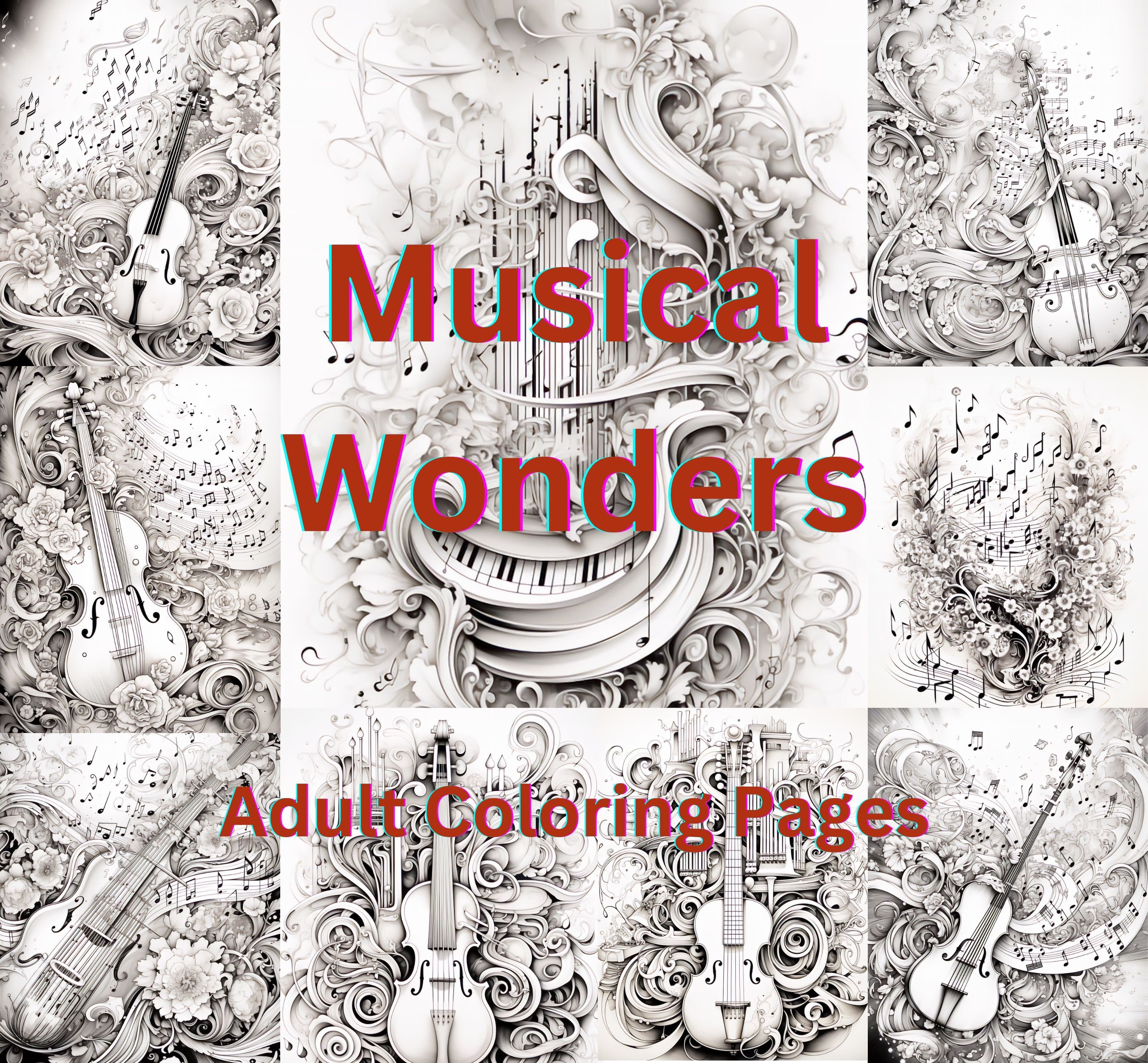 50 Musical Wonders Coloring Pages in a Single Pdf Format. Ready to ...