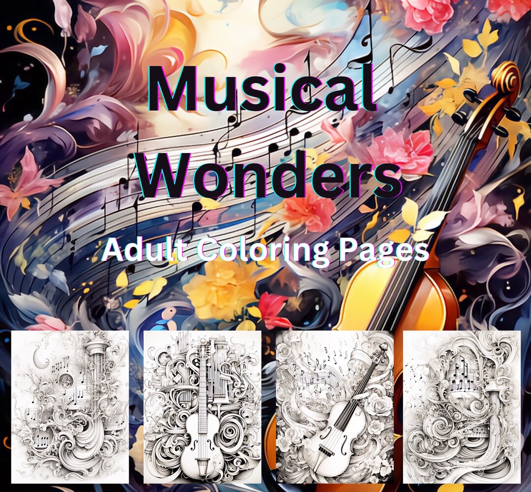 50 Musical Wonders Coloring Pages in a Single Pdf Format. Ready to ...