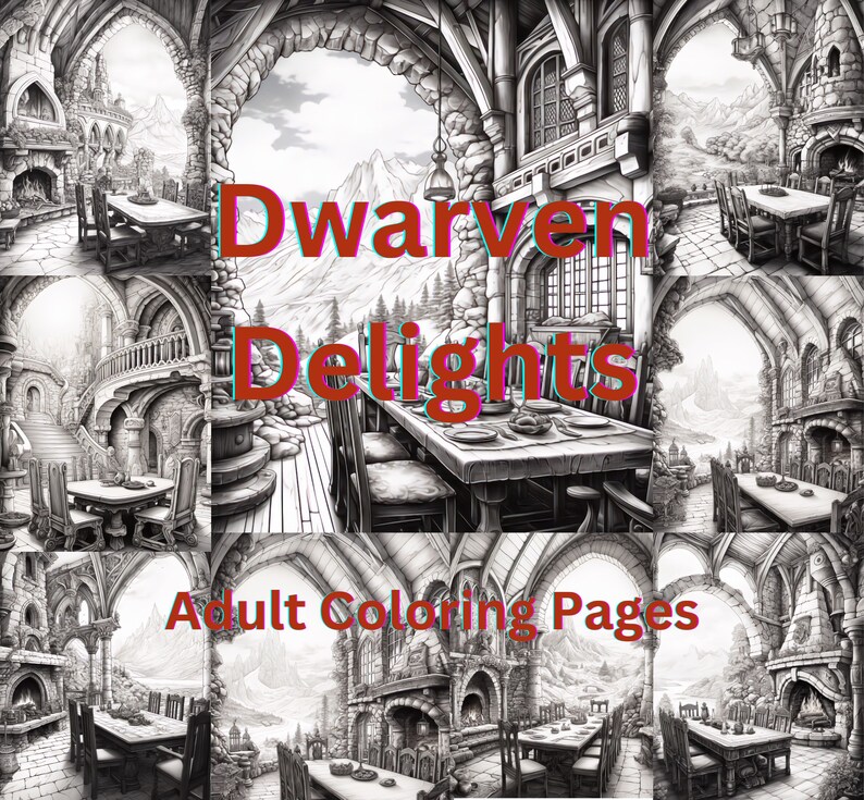50 Dwarven Delights Coloring Pages in a Single Pdf Format. Ready to ...