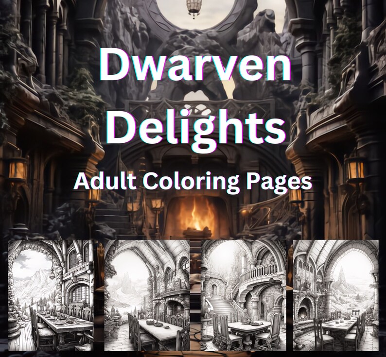 50 Dwarven Delights Coloring Pages in a Single Pdf Format. Ready to ...