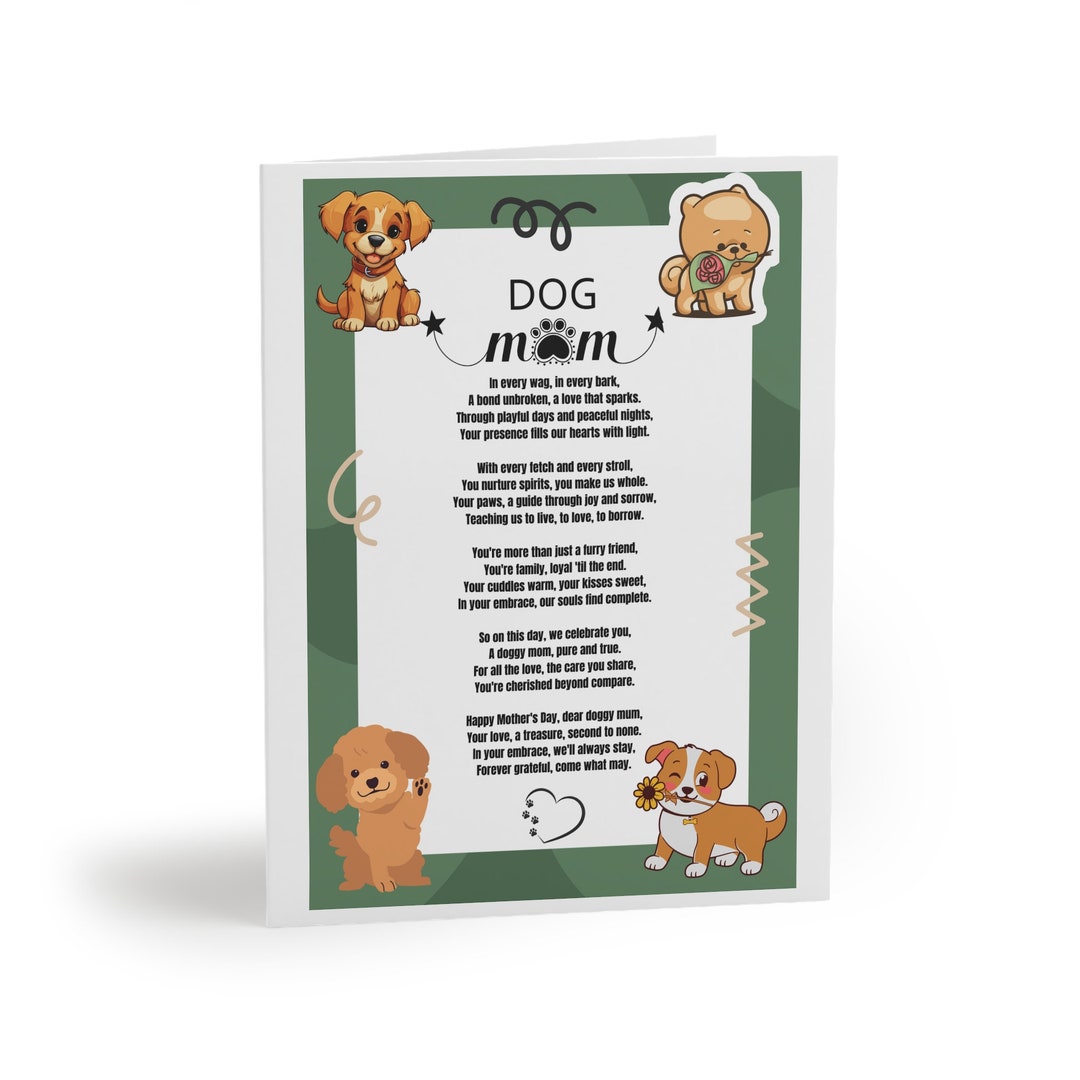 Dog Mom Mother's Day Poem Digital Download Heartfelt Pet Parent Poetry ...