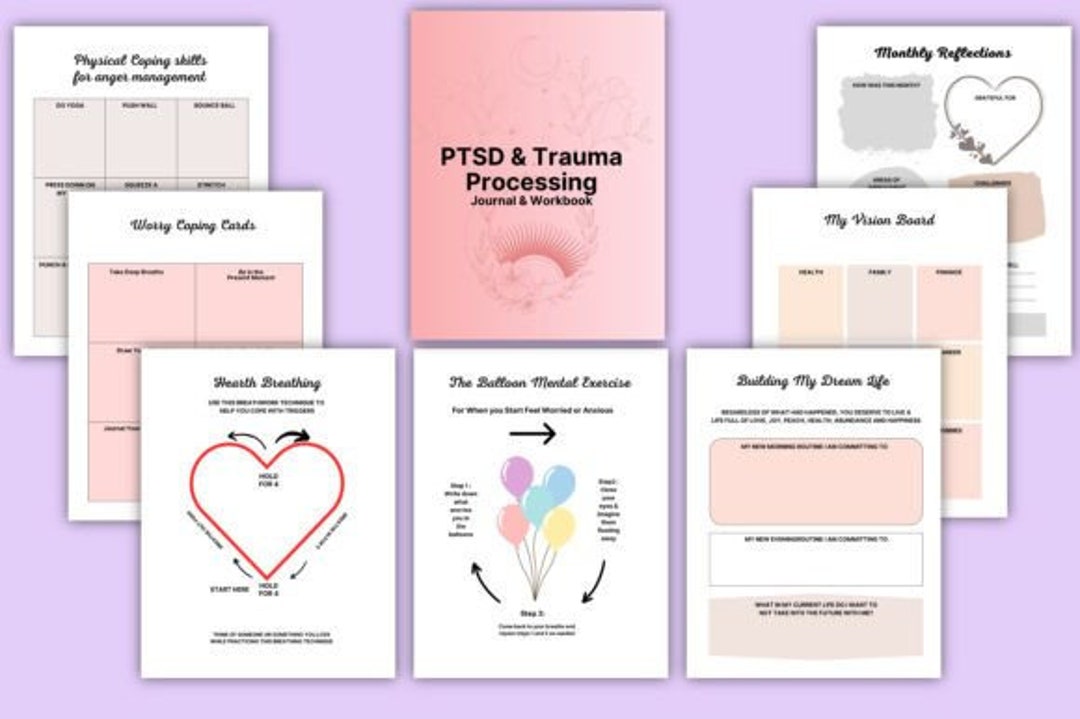 PTSD Trauma Processing Workbook for Healing: Comprehensive 48 page ...