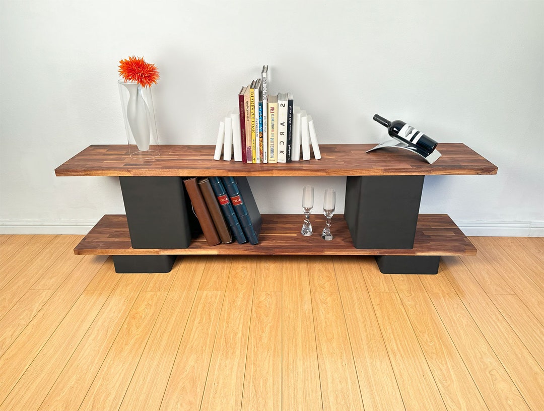 Low Shelves, Modern, Custom, Walnut, Adjustable, Black, Unique ...