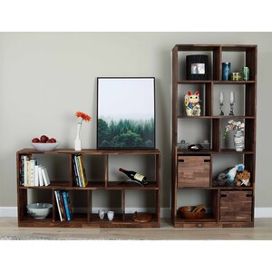 Low Open Shelves, Modern Bookcase, Solid Custom Walnut - Etsy