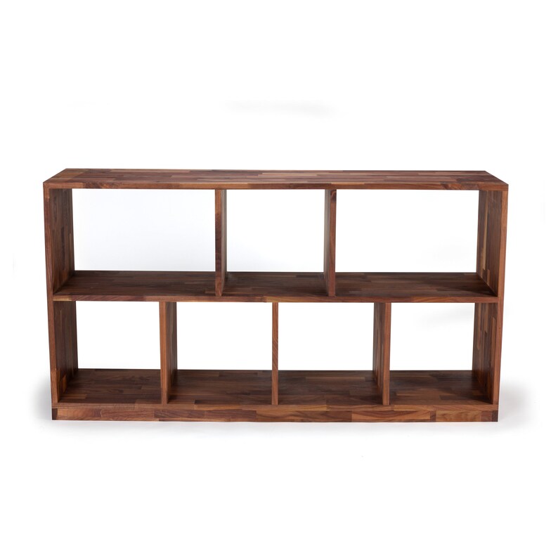 Low Open Shelves, Modern Bookcase, Solid Custom Walnut - Etsy